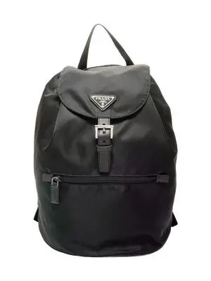 Prada Logo-detail Backpack - Black