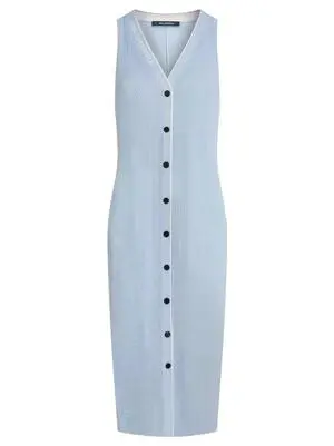 Karl Lagerfeld Logo Detail Midi Dress - Blue