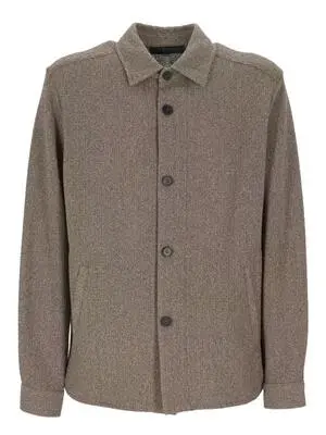Harris Wharf London Buttoned Overshirt - Brown