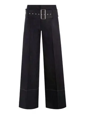 10 CORSO COMO Belted Wide-leg Trousers - Blue