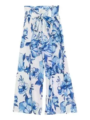 Farm Rio Floral Print Trousers - White