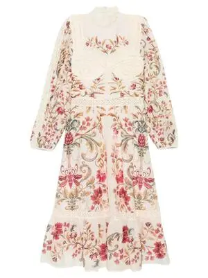 Farm Rio Royal Garden Midi Dress - Neutrals