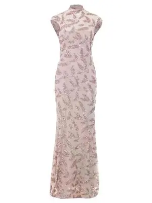 ANIYE BY Uma Embroidered Sequined Maxi Dress - Neutrals