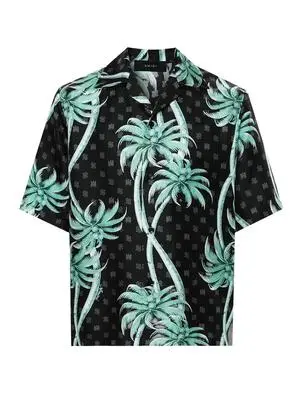 Amiri Twisted Palms Bowling Shirt - Black