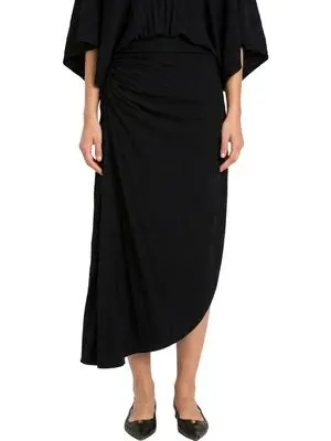 TWINSET Asymmetric Midi Skirt - Black