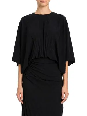 TWINSET Crêpe Blouse With Relaxed Fit And Crew Neck - Black