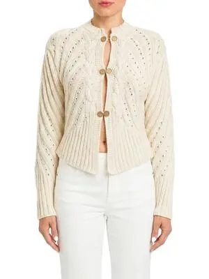 TWINSET Long Sleeve Cardigan - Ivory
