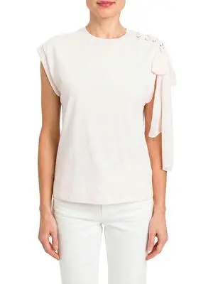 TWINSET Cotton T-shirt With Embellished Straps - Pink