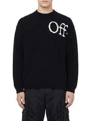 Off-White Cotton Logo Crewneck Pullover - White