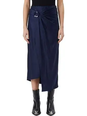 Rabanne Asymmetrical Jersey Midi Skirt - Blue