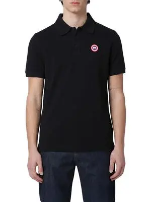Canada Goose Logo Cotton Polo Shirt Black