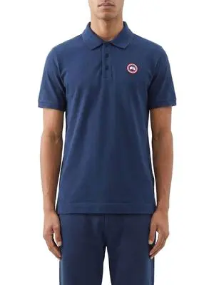 Canada Goose Logo Cotton Polo Shirt Blue