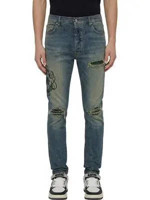 Amiri Distressed Slim Fit Jeans - Blue
