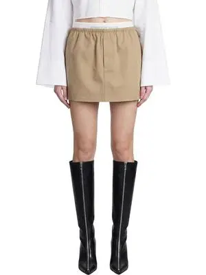 Alexander Wang Cotton Mini Skirt - Beige