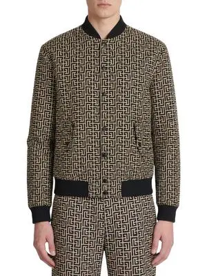 Balmain Reversible Monogram Bomber Jacket - Black
