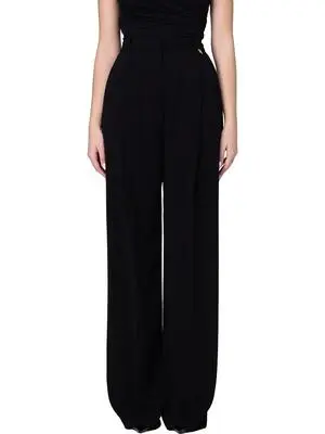 Elisabetta Franchi Crêpe Wide-leg Tailored Trousers - Black