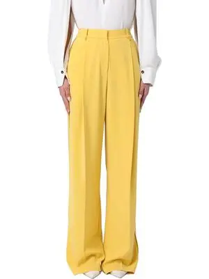 Elisabetta Franchi Crêpe Wide-leg Tailored Trousers - Yellow