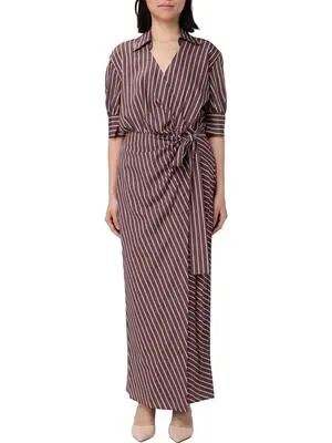 Pinko PINKO Striped Maxi Dress Brown