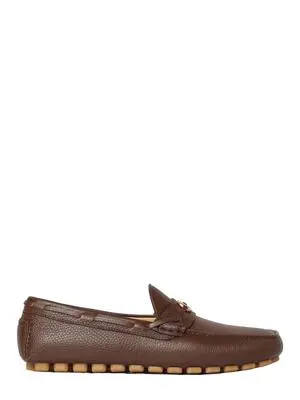 Valentino Garavani Valentino Garavani Grained Leather Driver Loafers Brown