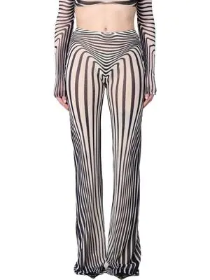 Jean Paul Gaultier Striped Full Length Pants - Ecru