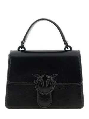 Pinko Mini Love Bag One Top Handle Light Leather - Black