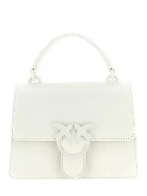 Pinko Mini Love Bag One Top Handle Light Leather - White