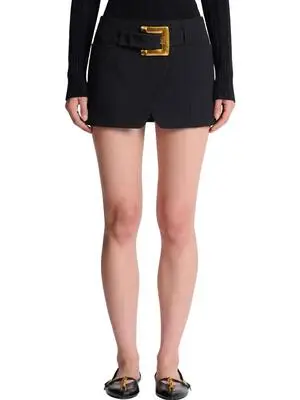 Balmain Belted Mini Skirt - Black