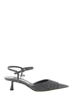 JIMMY CHOO Aren Tweed And Patent Leather Slingback - Grey