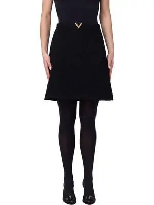 Valentino Garavani Textured A-line Skirt - Black