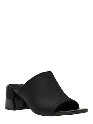 Anne Klein Slide Sandal - Black Stretch