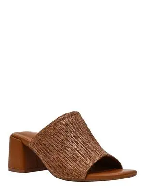 Anne Klein Slide Sandal - Brown Raffia
