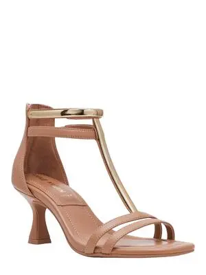 Anne Klein Juliet T-strap Sandals - Tan