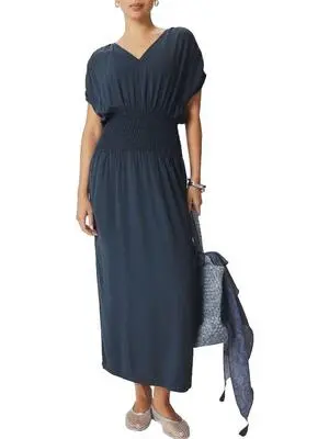 Splendid Marissa Smock Waist Maxi Dress - Mood Indigo Blue