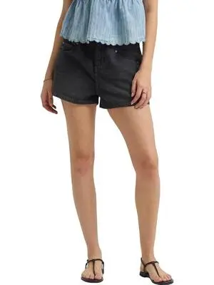 LEEM High Waist Denim Shorts - Dark Memory