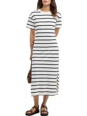 BARBOUR Striped T-Shirt Midi Dress