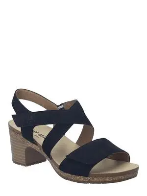 Josef Seibel Grace Ankle Strap Block Heel Sandal - Black