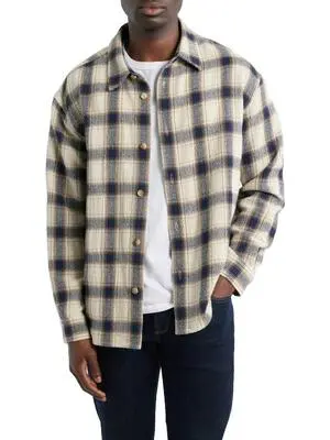 FRAME Plaid Overshirt - Cream/navy Plaid