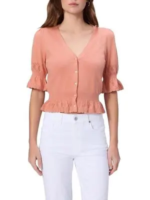 Paige Vetra Cotton & Silk Blend Sweater - Peach Tea