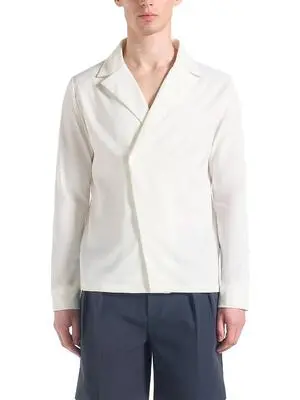 Manière De Voir Alban Satin Double Breasted Shirt - White