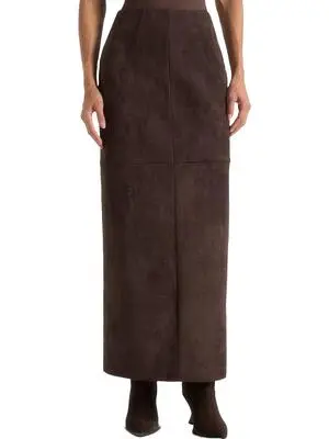 Manière De Voir Suede Maxi Skirt - Brown