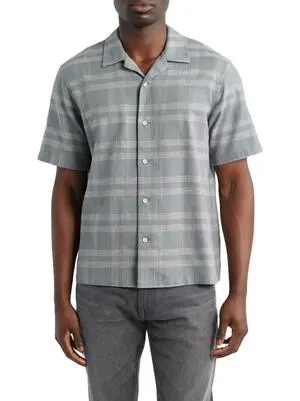Rag & Bone Avery Plaid Camp Shirt - Grey