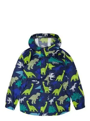 DEUX PAR DEUX Polyester Dinosaur Windbreaker - Blue Dinosaur Print