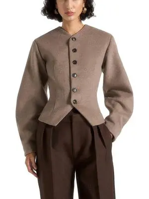Manière De Voir Wool Hourglass Jacket - Taupe