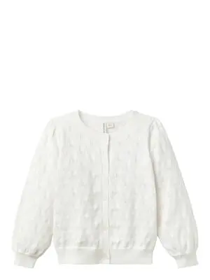 Janie And Jack Pointelle Cardigan - White