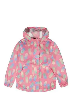 DEUX PAR DEUX Packable Polyester Windbreaker - Pink Printed Lollipops
