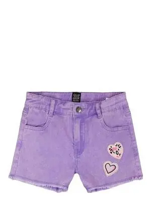 DEUX PAR DEUX Heart Embroidery Denim Shorts - Mauve
