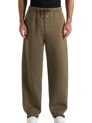 Manière De Voir Signature Wide-Leg Sweatpants Olive