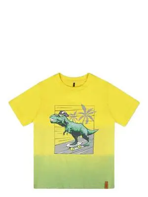 DEUX PAR DEUX Organic Cotton Jersey T-shirt With Print - Yellow