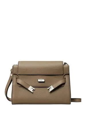 Tory Burch Lee Radziwill Leather Shoulder Bag - Wild Mushroom