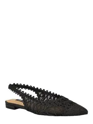 Nine West Jovias Slingback Pointed Toe Flat - Black